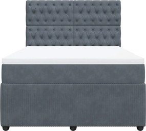 Box spring postel s matrací tmavě šedý 140 x 190 cm samet 3292341