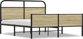 Kovový rám postele bez matrace dub sonoma 160 x 200 cm 3318694