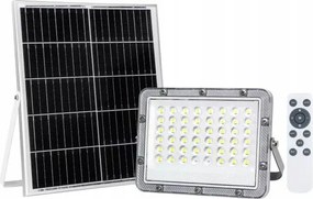 Solární Led zářič se solárním panelem 4000K 50W ovládaný dálkovým ovladačem