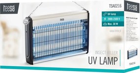 Elektrický lapač hmyzu TEESA TSA0216, s UV světlem 30W (2x15W)