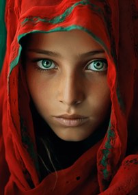 Afghánská dívka 2 inspirace Steve McCurry