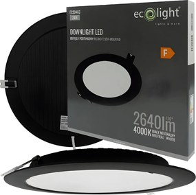 LED stropní svítidlo zapuštěné 24W 2640lm 4000K černé