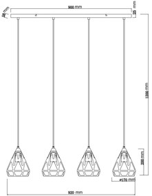Globo 15889-4H - Lustr na lanku HASSAN 4xE27/40W/230V