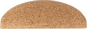 Schodové rohože 15 ks 65 x 21 x 4 cm béžové, půlkulaté, velké 133902
