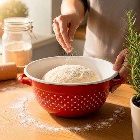 Zadělávací mísa červená s puntíky průměr 34 cm