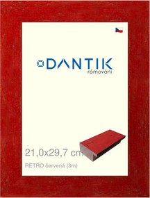 DANTIK rámeček 21x29,7 | RETRO červená (Sklo Čiré)