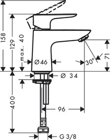Hansgrohe Talis E, stojánkový ventil 80 pro studenou vodu, chromová, HAN-71706000