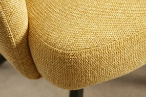 Designová otočná židle Maddison hořčicová II žlutá