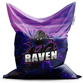 Sedací vak Classic Fortnite RAVEN steampunk město - dětský, fialová