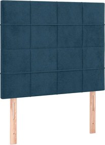 Box spring postel s matrací a LED tmavě modrá 80 x 200 cm samet 3136093