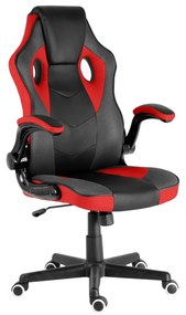 Herní židle A-RACER Q14 –⁠ látka/PU kůže, černo-červená