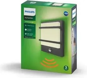 Philips Petronia IR 12W Antracitová / LED venkovní nástěnné svítidlo s