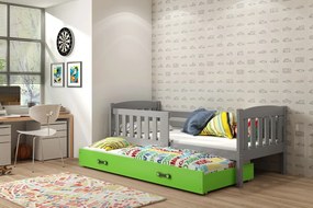 BMS Group Dětská postel Kubus 2 Grafit/zelená 200x90