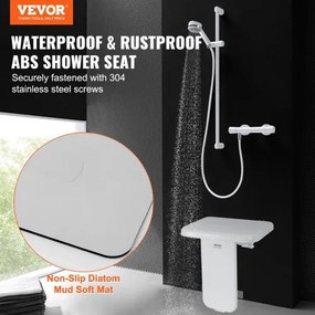 skládací ABS sprchové sedátko 39,9 × 42,4 cm nástěnná sprchová lavice 199,6 kg