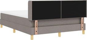 Postel s boxspringem s čelo Taupe 190 x 140 cm textil 3341290