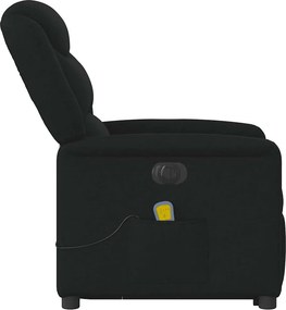Elektrické zvedací masážní polohovací křeslo černé textil 3303226