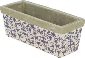 BETONOVÝ KVĚTINÁČ KELLY 15X39,5 CM BÍLÁ/MODRÁ