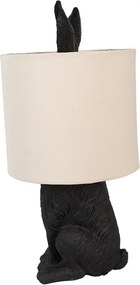 Černá stolní lampa králík s bílým stínidlem Rabbi - Ø 20*43 cm