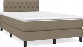 Box Spring Postel S Matrací A Led Textil Taupe Prošívaný design 120 x 190