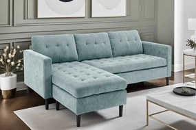 Rohová sedací souprava Stockholm aqua modrá manšestr 220cm