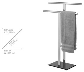 WENKO 25389100 - Stojan na ručníky LAVA 50x81,5 cm nerez/stříbrná/černá