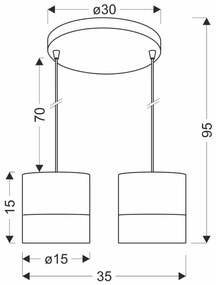 Závěsná lampa BIANCO Candellux