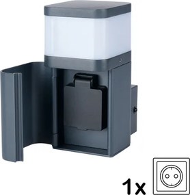 Brilagi - Venkovní nást. lampa se zás. SCHUKO PILLAR 1xG9/11W/230V IP44 antracit