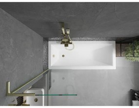 Mexen Next L, 1-křídlová vanová zástěna 60 x 150 cm, 6mm čiré sklo, zlatý matný profil, 895-060-000-03-00-55