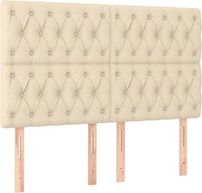 Box spring postel s matrací krémová 160x200 cm textil 3128778