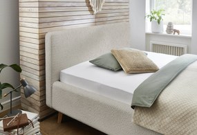 Dvoulůžková postel taupe s úložným prostorem 180 x 200 cm fleece béžová MUZZA
