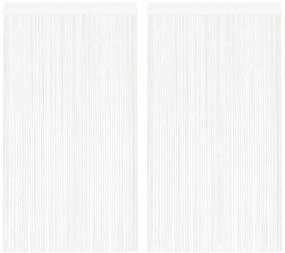 Provázkové záclony, 2 ks, 140x250 cm, bílá 132399