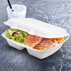 Wimex 45612 - menu box z cukrové třtiny 1000 ml, 241 × 202 × 70 mm, 2dílný - 50 ks