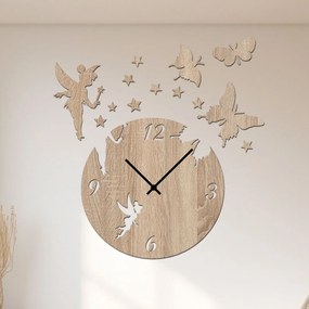 dřevo života Nástěnné hodiny FAIRY TAIL Barevný vzor: Světlý dub, Velikost hodin: 35x35