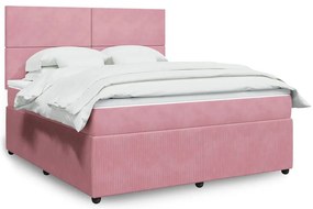 Box spring postel s matrací růžová 180x200 cm samet 3294705