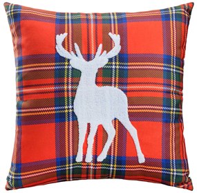 VÁNOČNÍ DEKORAČNÍ POVLAK NA POLŠTÁŘ REINDEER 45X45 CM VZOROVANÁ