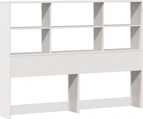Postel s knihovnou bez matrace bílá 160x200 cm masivní borovice 3322982