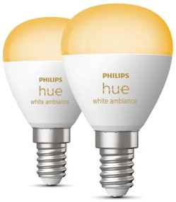 SADA 2x LED Stmívatelná žárovka Philips Hue WHITE AMBIANCE P45 E14/5,1W/230V
