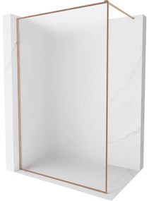 Mexen, Mexen Kioto-XF sprchová stěna s rámem 50 x 202 cm, matná 10 mm, broušená měď - 800-050-104-65-30-X