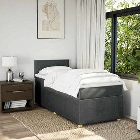 Box spring postel s matrací tmavě šedá 90x200 cm textil 3289633