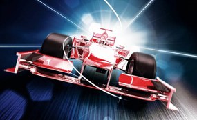 Fototapeta - Červená formule 1 3D F1 (254x184 cm)