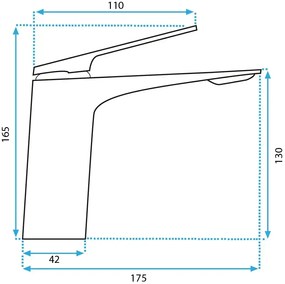 Rea Avalon, umyvadlová baterie h-165, zlatá lesklá, REA-B1118