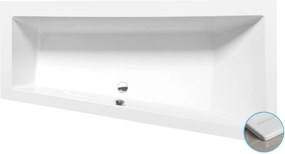 Polysan - Asymetrická vana Andra Slim R, 170x90x45 cm, bílá 81511S