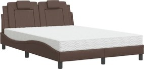 Postel Viana s matrací hnědá 120 x 200 cm umělá kůže 3208784