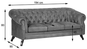 Askont Pohovka Chesterfield Bristol 3M Antik Black