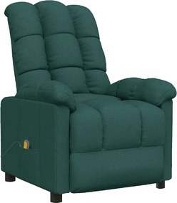 Masážní křeslo tmavě zelené textil 289812