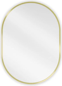 Mexen Loft, oválné koupelnové zrcadlo 70 x 50 cm, barva rámu zlatá lesklá, 9851-070-050-000-50