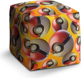 Sablio Taburet Cube Pokemon ball Pattern - 50x50x50 cm