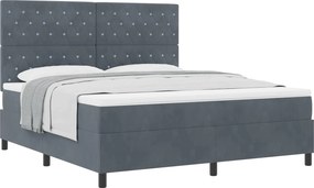 Postel s boxspringem s matrací Tmavě šedá 180 x 200 cm samet 3339783