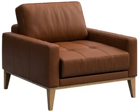 OnaDnes -20% Hnědé kožené křeslo MESONICA Musso Tufted