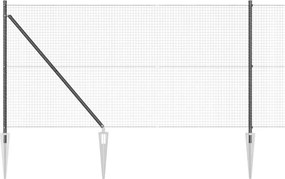 Svařované drátěné ploty s hroty 50 x 1 m Ocel potažená PVC Šedá 3352236